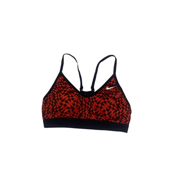 Nike | Intimates & Sleepwear | Nike Red And Black Patterned Sports Bra ...